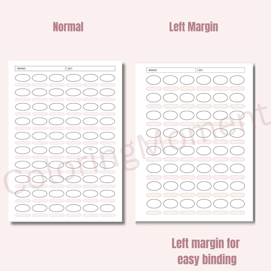 Color Palette Swatch Sheet, Printable Coloring Swatch Chart, Alcohol ...