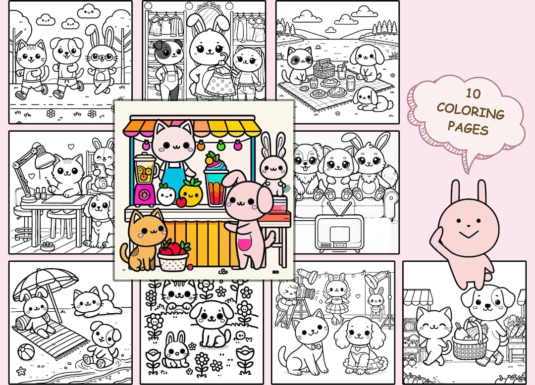 Digital Coloring Pages, Trouble Trio Adventures Designs for Relaxation ...