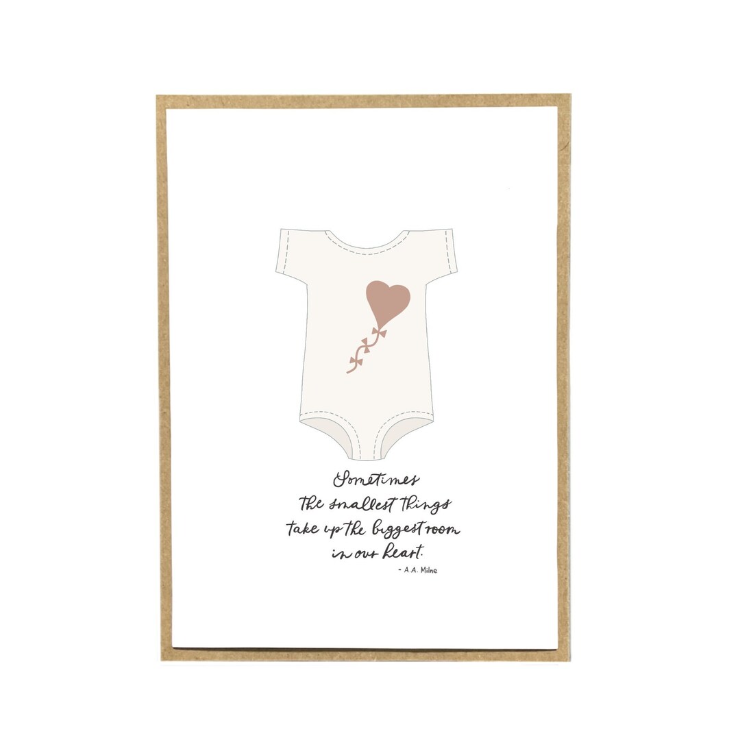 New Baby Pink Onesie Greeting Card for Newborn Baby Shower Card for ...