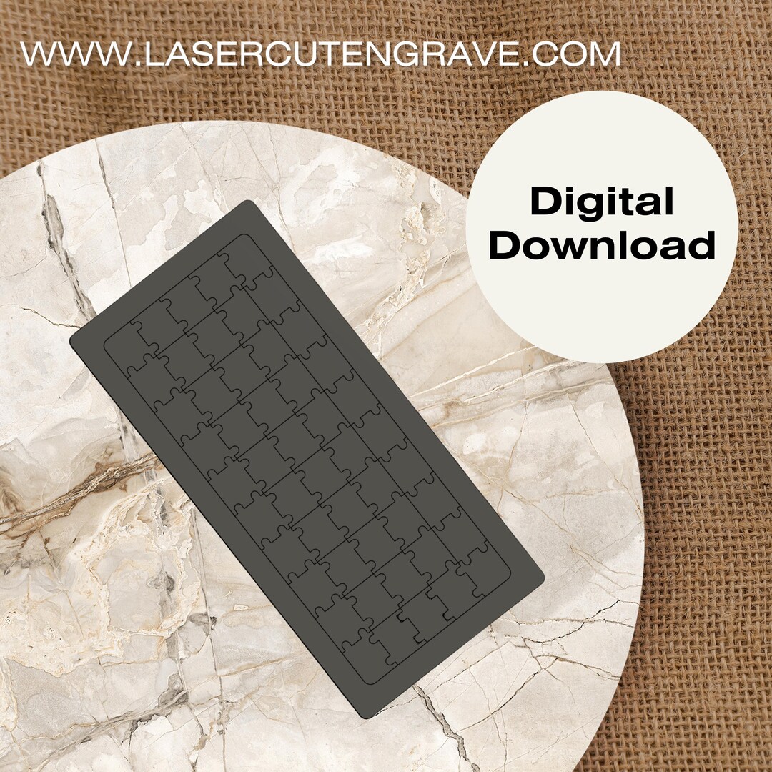 Laser Cut Puzzle Template, Digital Puzzle Design SVG, DIY Puzzle Files ...