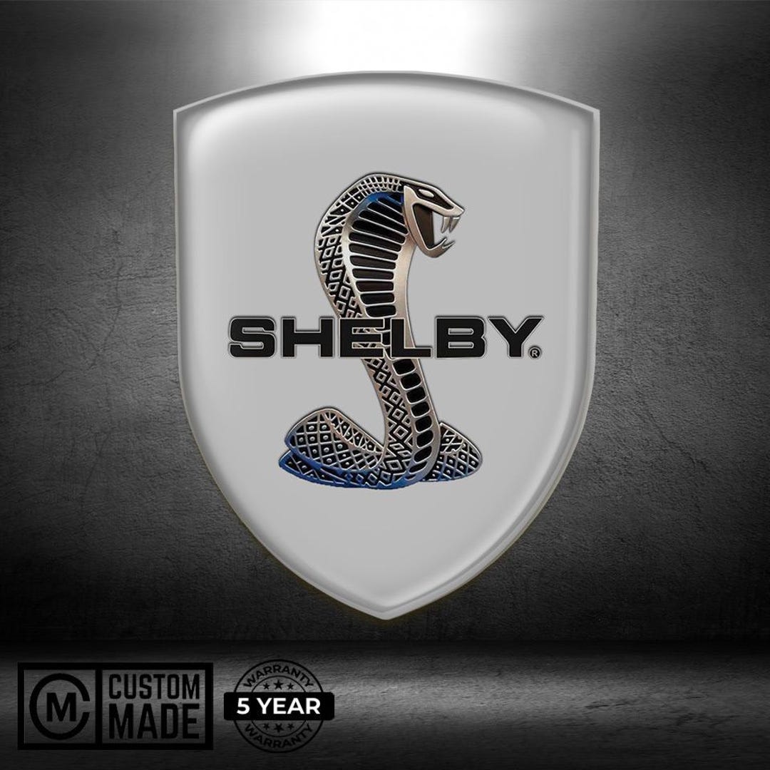 Shelby Cobra Domed Emblem - Shield Car Badge - 3D Epoxy Sticker - Cobra ...