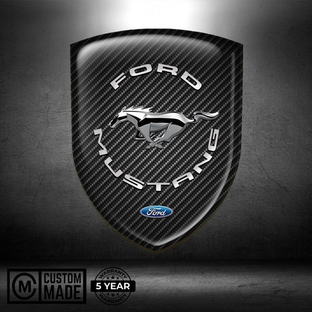 Ford Mustang Domed Emblem - Shield Car Badge - 3D Epoxy Sticker ...
