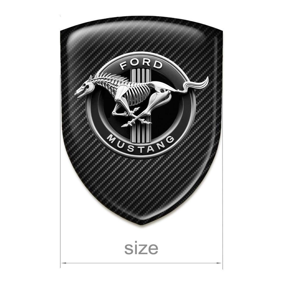 Ford Mustang Domed Emblem - Shield Car Badge - 3D Epoxy Sticker ...
