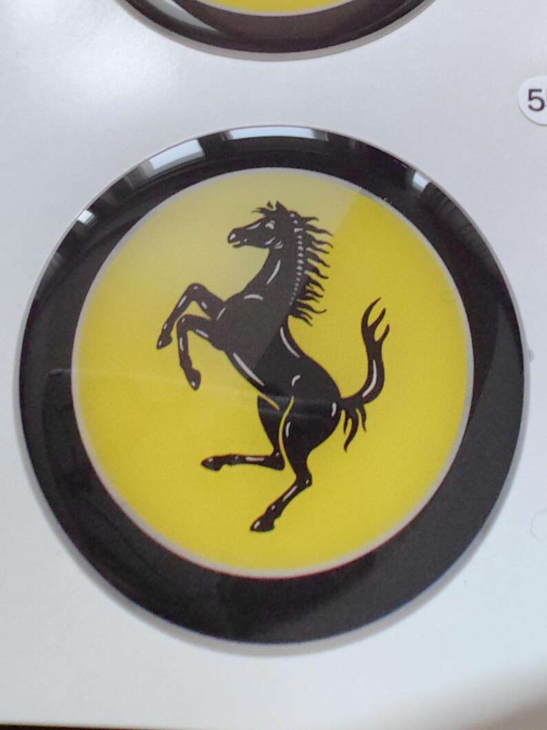 Ferrari Domed Emblem - 3D Wheels Badge - Ferrari Logo Sticker - Epoxy ...