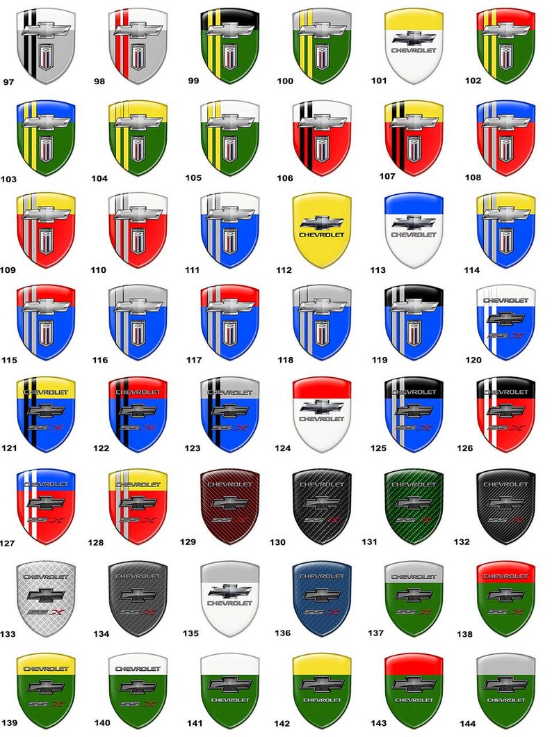 Chevrolet Emblem Logo - Shield Car Badge - Fender Emblem - Chevrolet ...