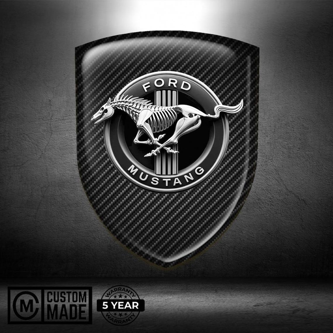 Ford Mustang Domed Emblem - Shield Car Badge - 3D Epoxy Sticker ...