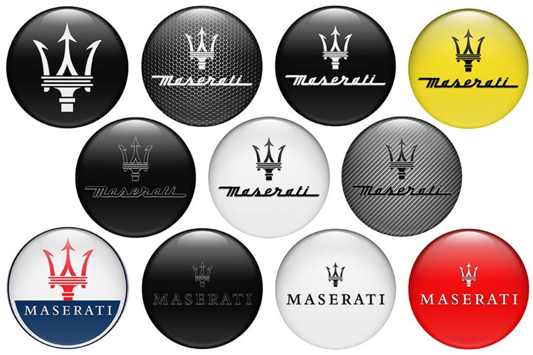 Maserati Domed Emblem - 3D Wheels Badge -maserati Logo Sticker - Epoxy ...
