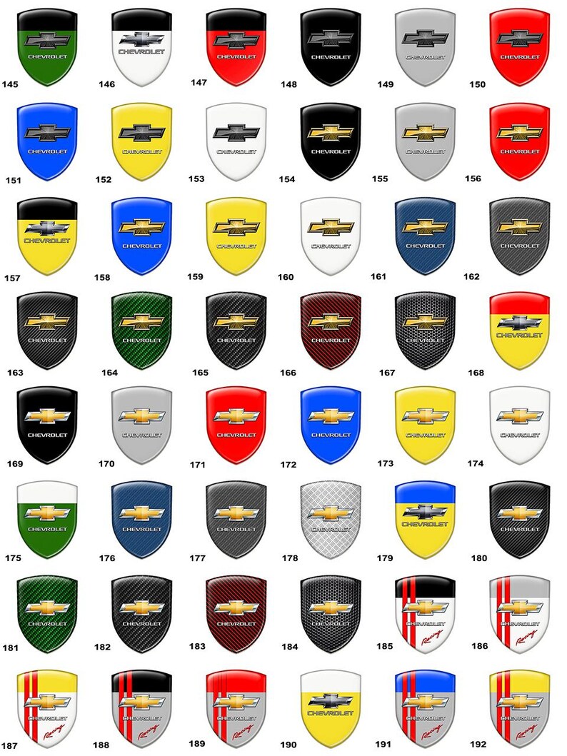 Chevrolet Emblem Logo - Shield Car Badge - Fender Emblem - Chevrolet ...