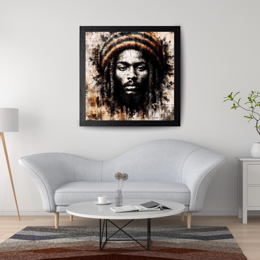 Rastafari Art Print: Black Man Portrait, Reggae Music Room Decor - Etsy