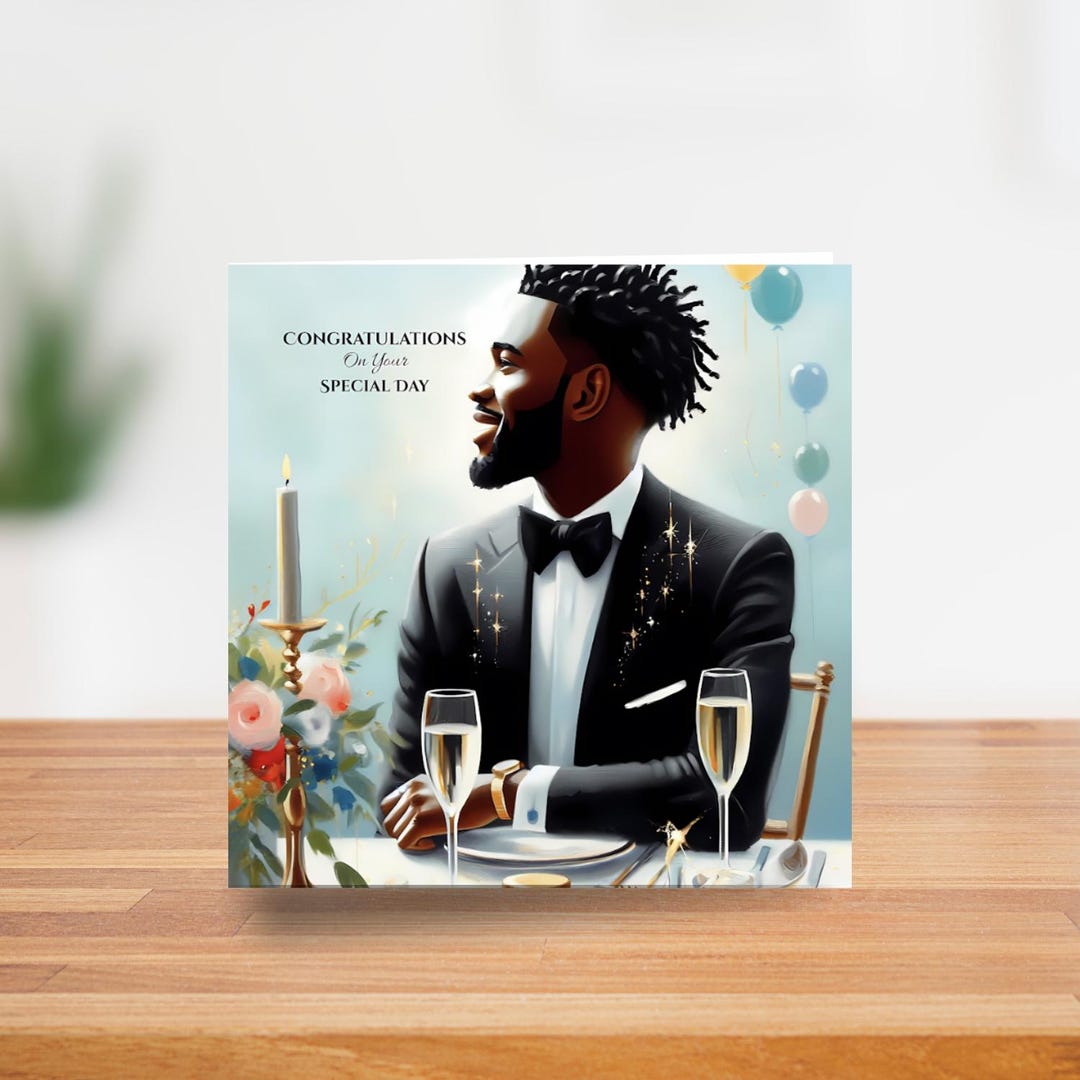 Elegant Gentlemen's Congratulations Card – Classic Black Tie Design - Etsy