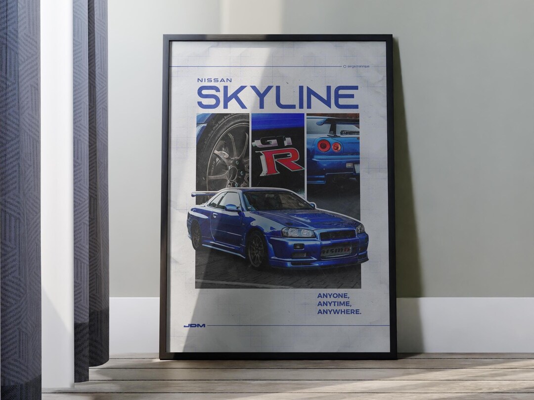 Nissan Skyline Poster – JDM Car Wall Art Print for Garage, Man Cave, or ...