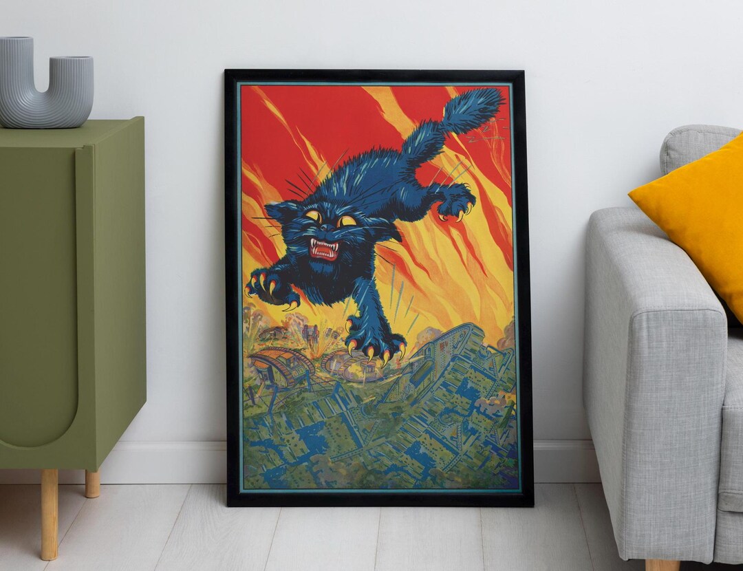 Vintage Cat Poster, Aesthetic Feline Wall Art, Retro Pet Print, Cute ...