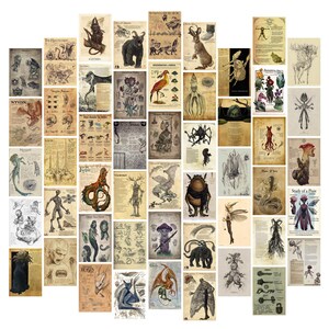 Set of 50 Mythical Creatures Posters – 4x6 Fantasy Wall Art Prints for ...