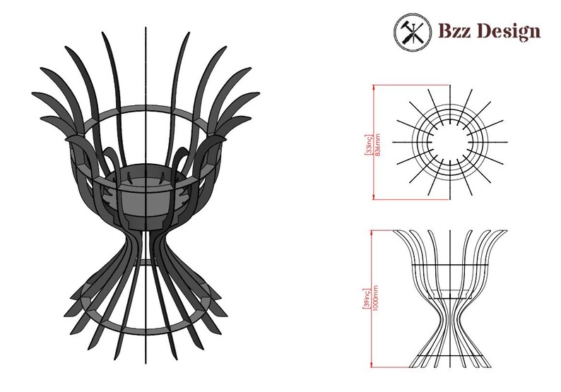 Flower Fire Pit Dxf / Dwg File – 3mm Steel Laser Cut Design | Metal ...