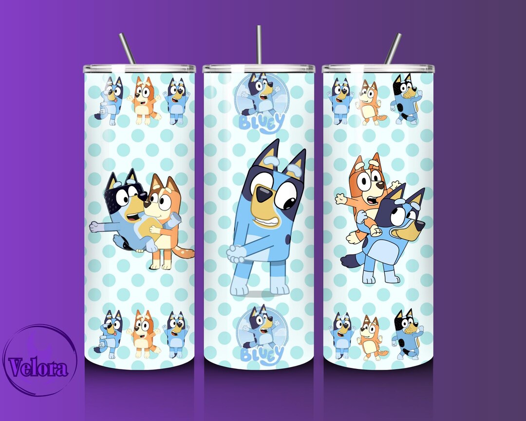 20oz Cute Blue Dog Cartoon Tumbler Wrap, Digital PNG Download, Funny ...