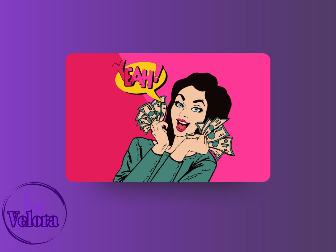 Woman and Money Themed Credit Card Design – Digital Product - Etsy