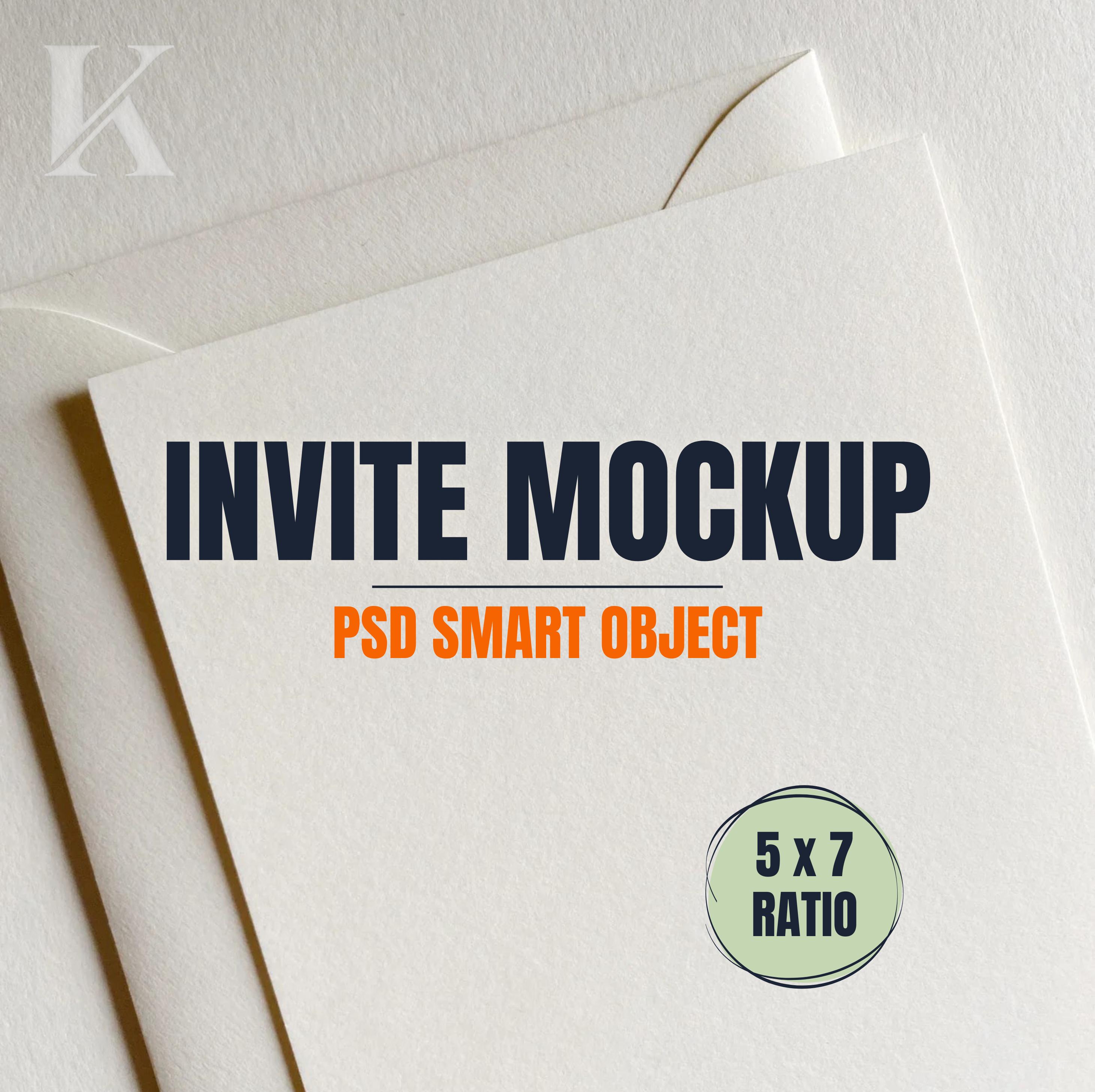 PSD Minimalist Invitation Mockup: 5x7, DIN A Ratio, Paper Texture ...