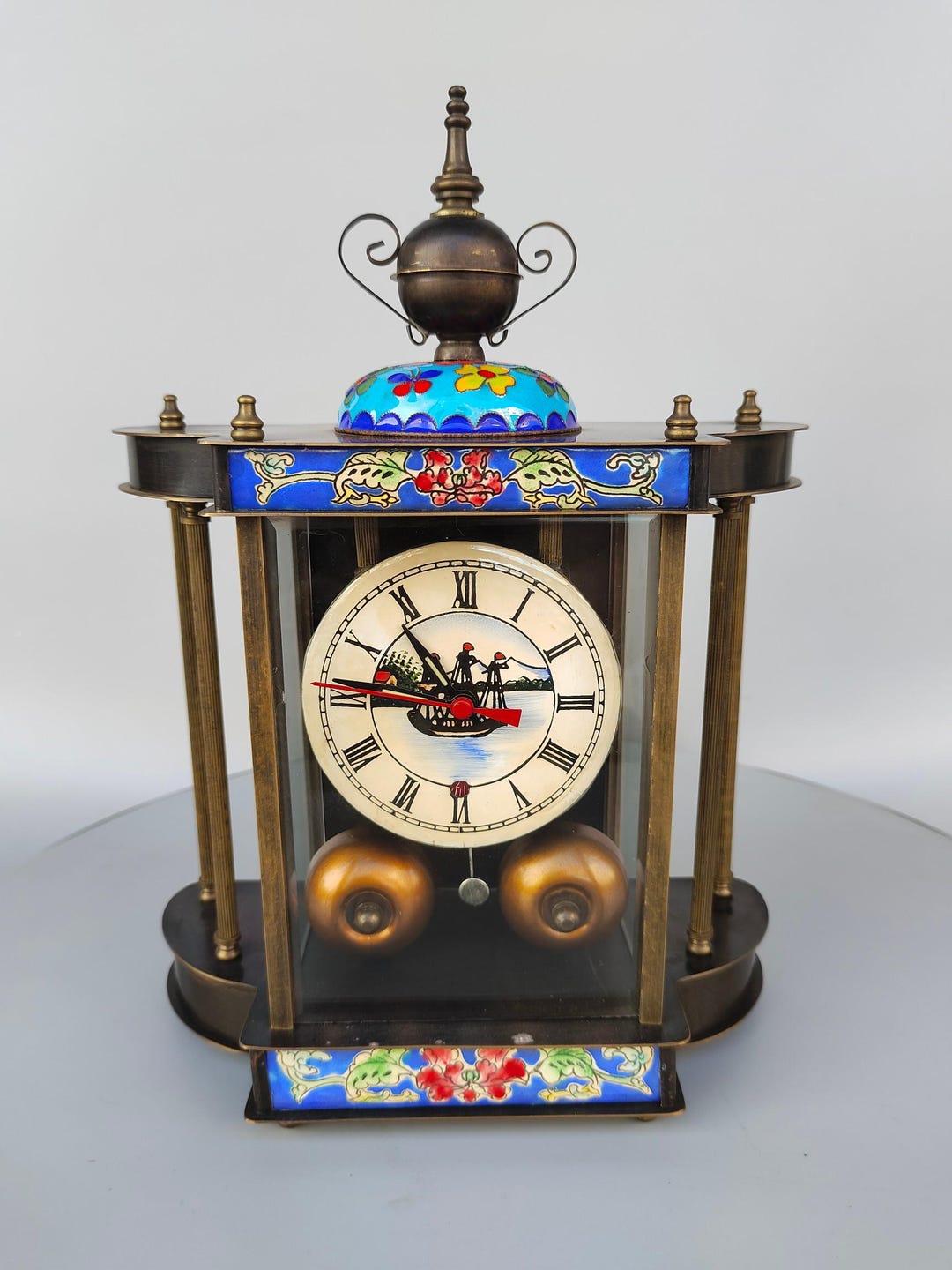 Vintage European Style Clock, Antique Copper Mechanical Clock With ...