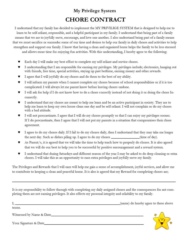 Printable Service Chores - Etsy