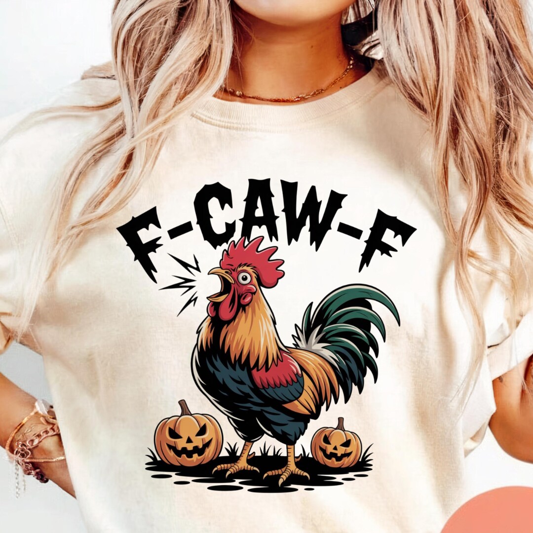 F-caw-f Halloween Rooster PNG | Funny Chicken Clipart | F-CAW-F Farm ...