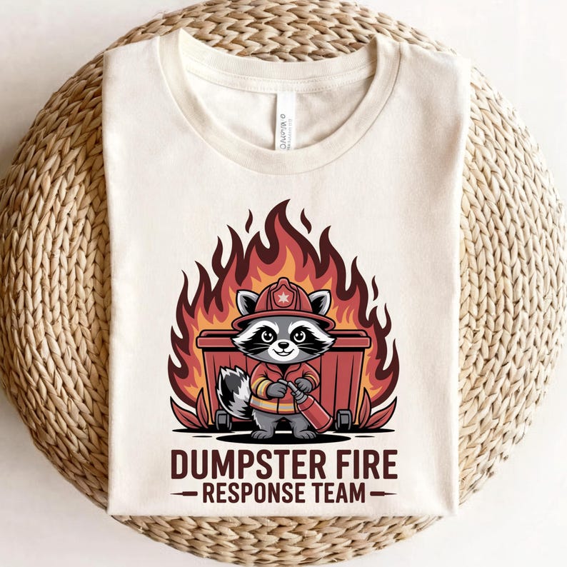 Dumpster Fire Response Team PNG | Firefighter Raccoon Clipart | Funny ...