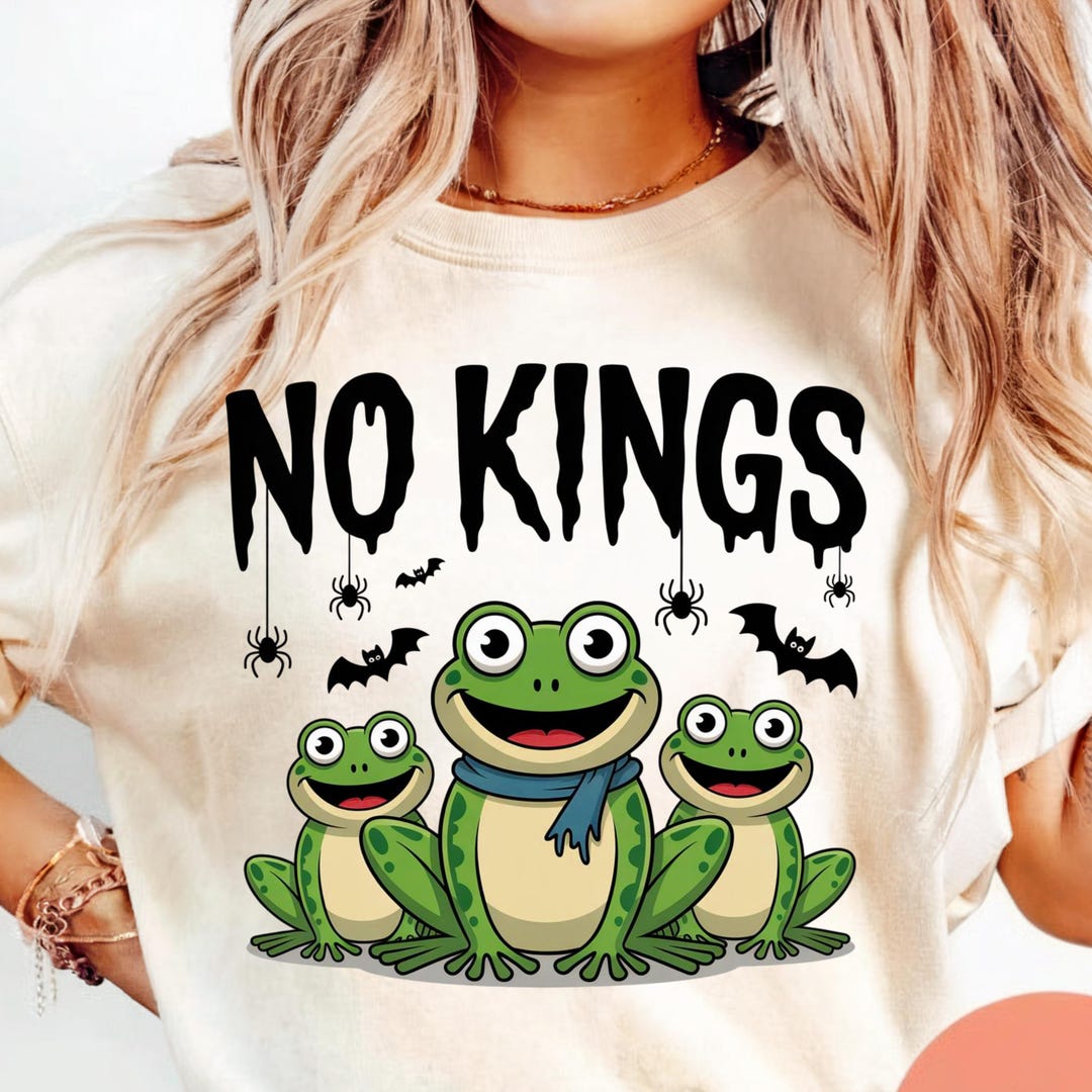 No Kings PNG | Portland Frog Protest PNG | Spooky Cute Halloween Frogs ...