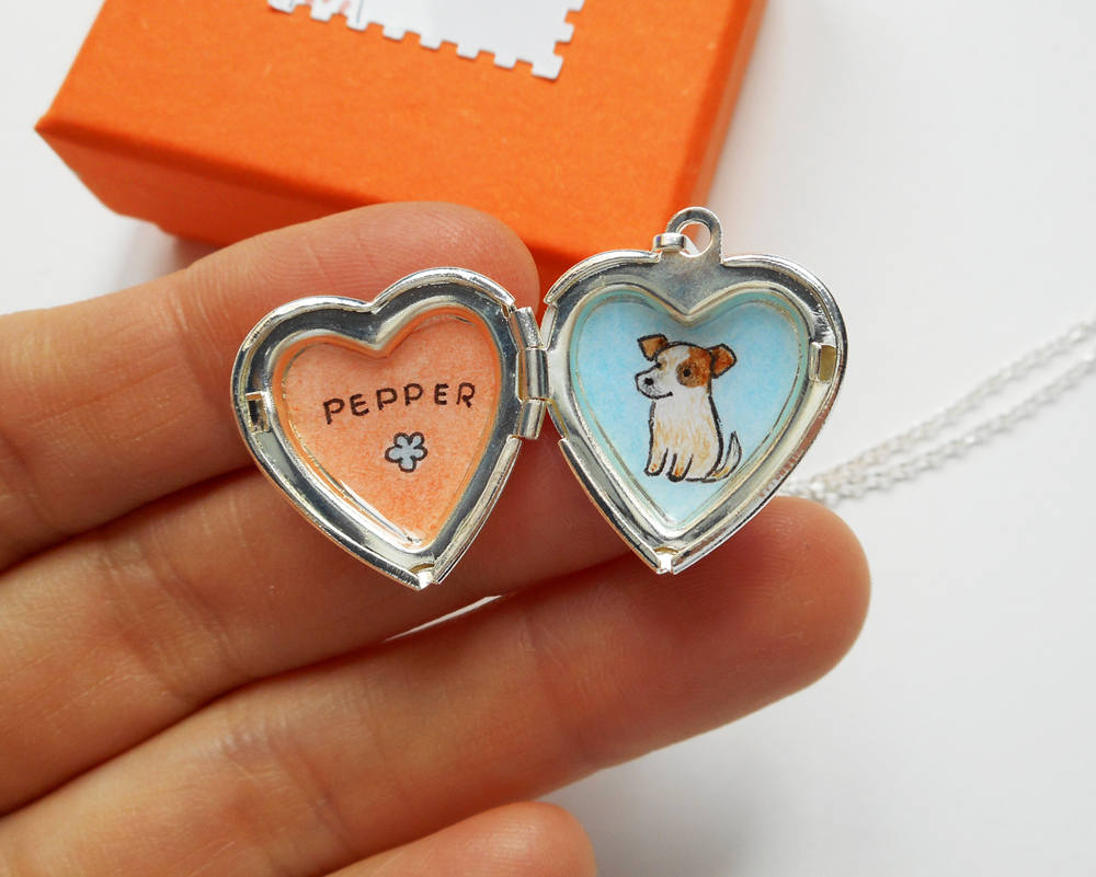Custom Pet Portrait Locket Pet Memorial Jewelry Pet With | Etsy