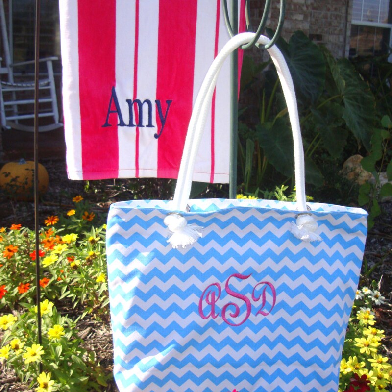 Monogram Beach Bag - Etsy
