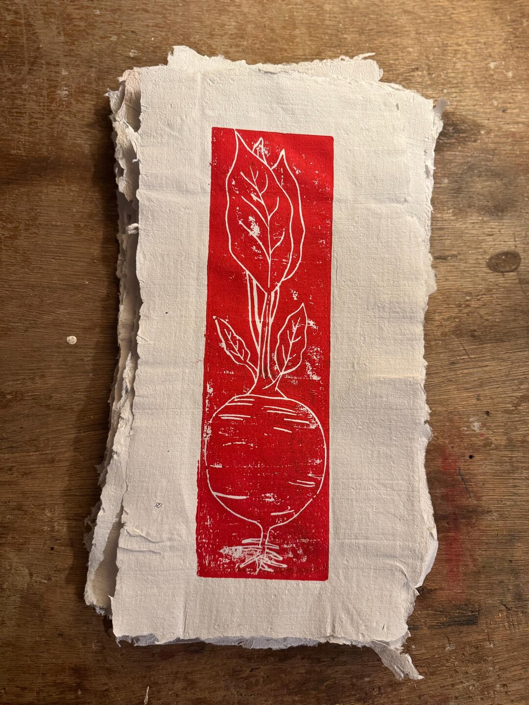 Beet #1 Red on Handmade Paper Made From Recycled Shredded Ieps. - Etsy