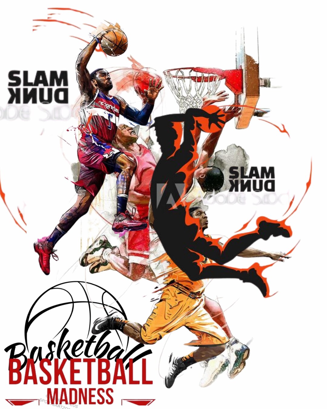 Basketball Madness, Slam Dunk PNG File, Basketball Madness, Slam Dunk ...