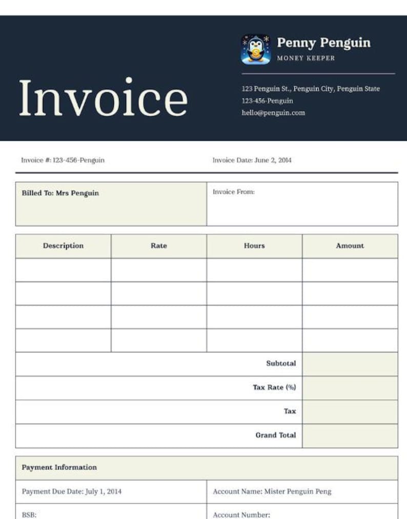 Editable Invoice Template | Professional & Customizable - Etsy