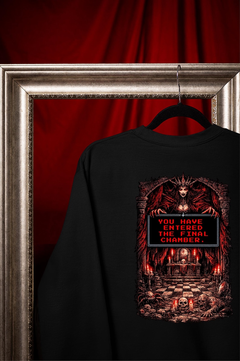 Gothic Vampire Queen Final Chamber T-shirt, Retro Horror Game Art Tee ...