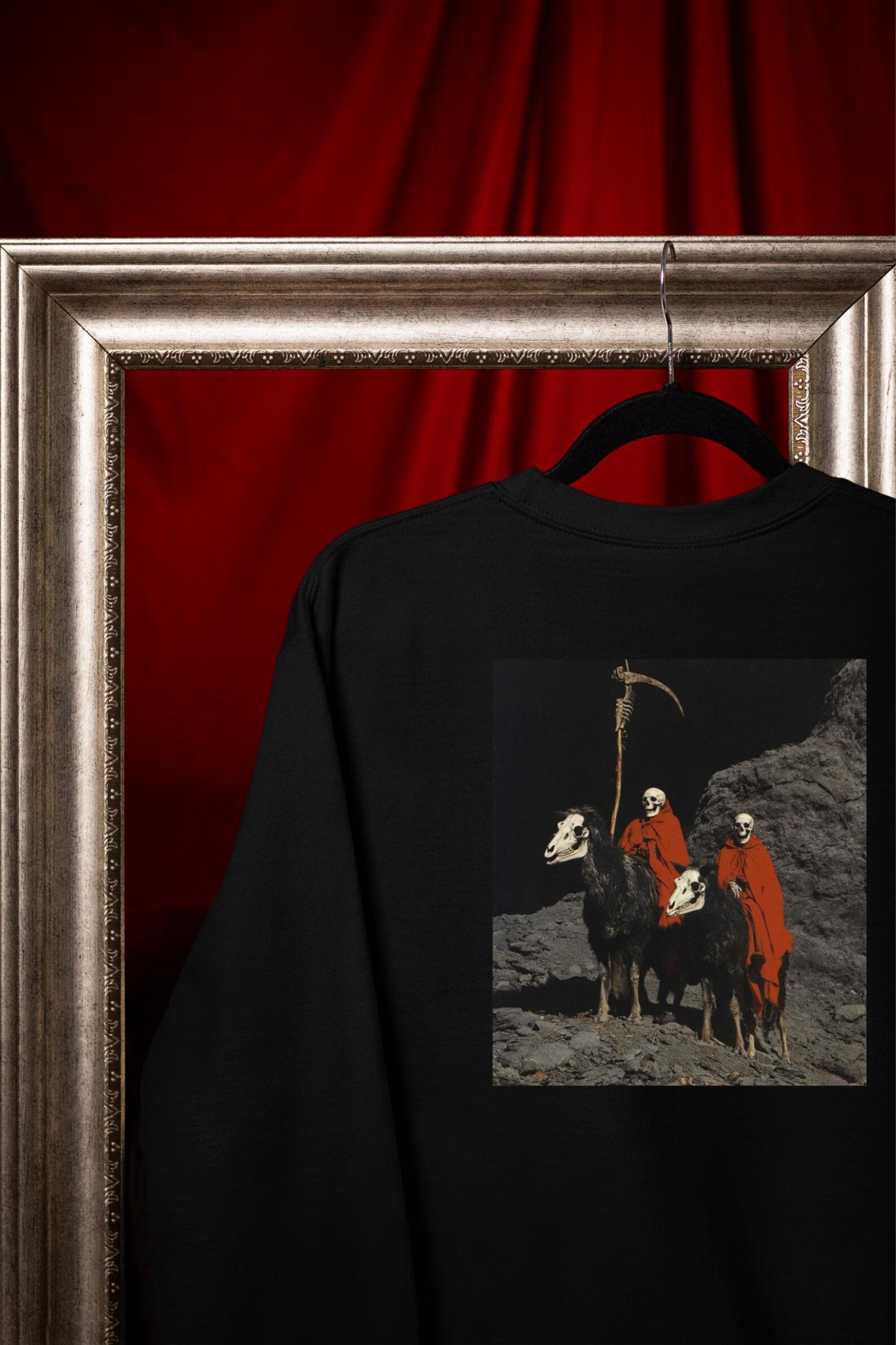Dark Medieval Death Art T Shirt Design, Skeleton Shepherd Illustration ...