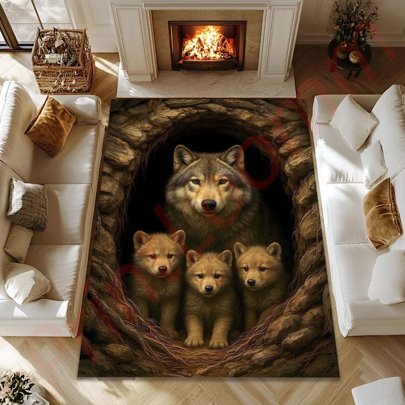 Rubber Wolf Rug - Etsy