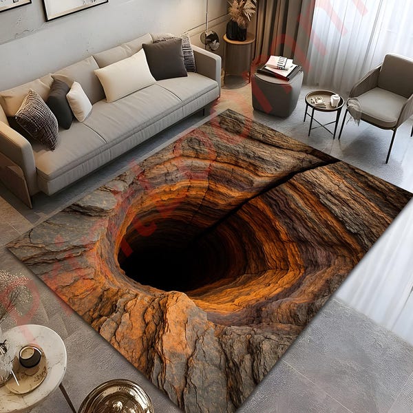 Hole in Floor Optical Illusion Rug - Etsy