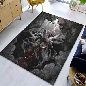 The Mouth of Hell Design Rug, Gothic Art Rug, Dante and Paradise Lost ...