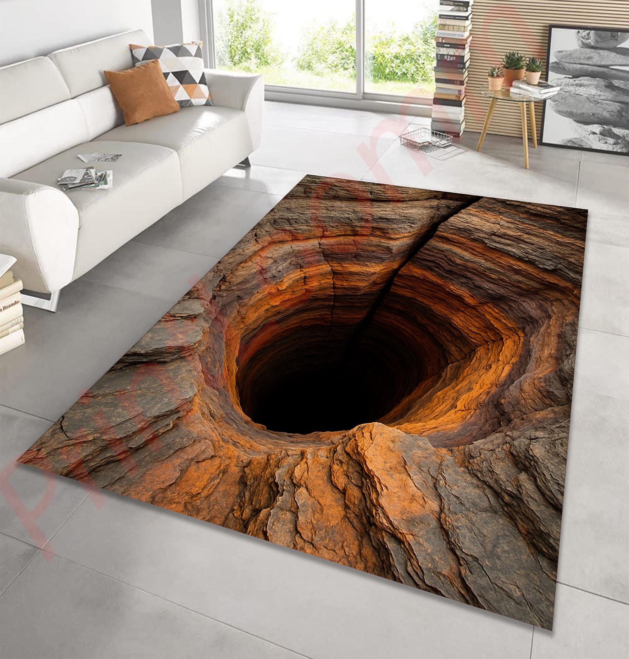 3D Hole Illusion Rug, Realistic Cave Floor Carpet, Unique Optical ...