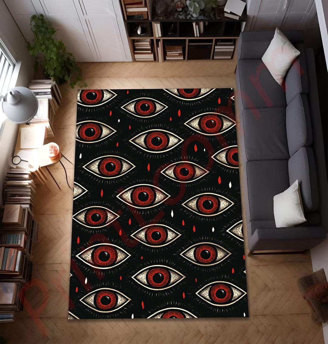 Mystic Eye Area Rug, Gothic Occult Carpet, Witchy Home Decor, Dark ...