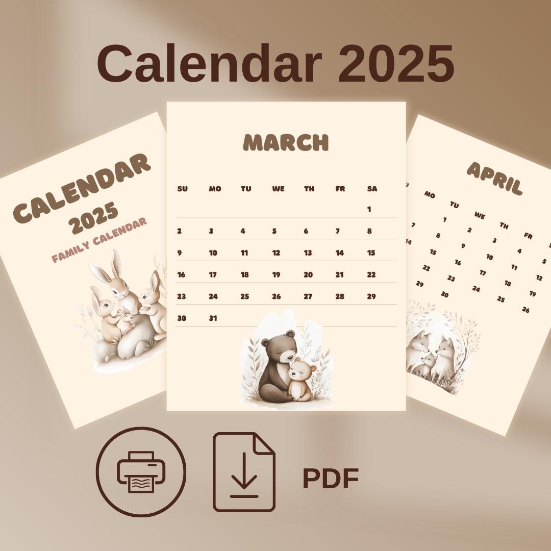2025 Printable Calendar Editable Blank Calendar for Kids Monthly ...