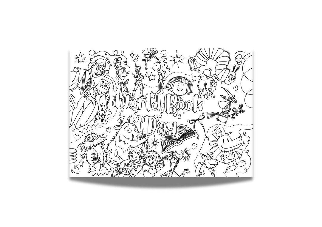 World Book Day Colouring Sheet - Etsy