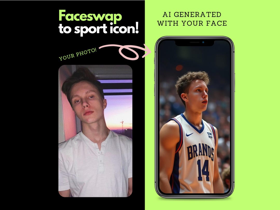 Faceswap to Sport Icon! Custom Ai-generated Image With Your Face ...