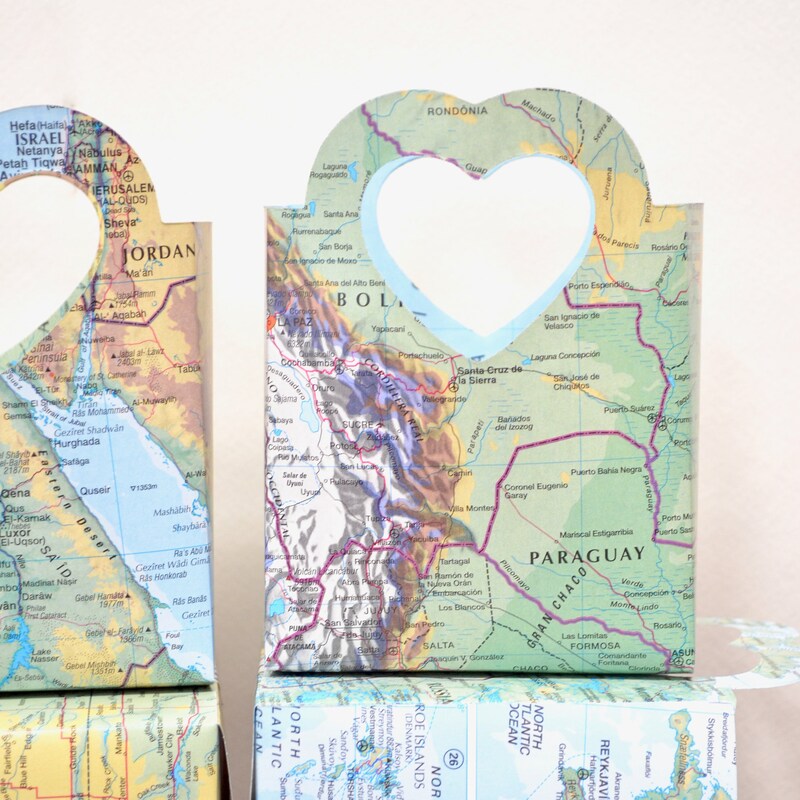 World Map Paper Bags - Etsy