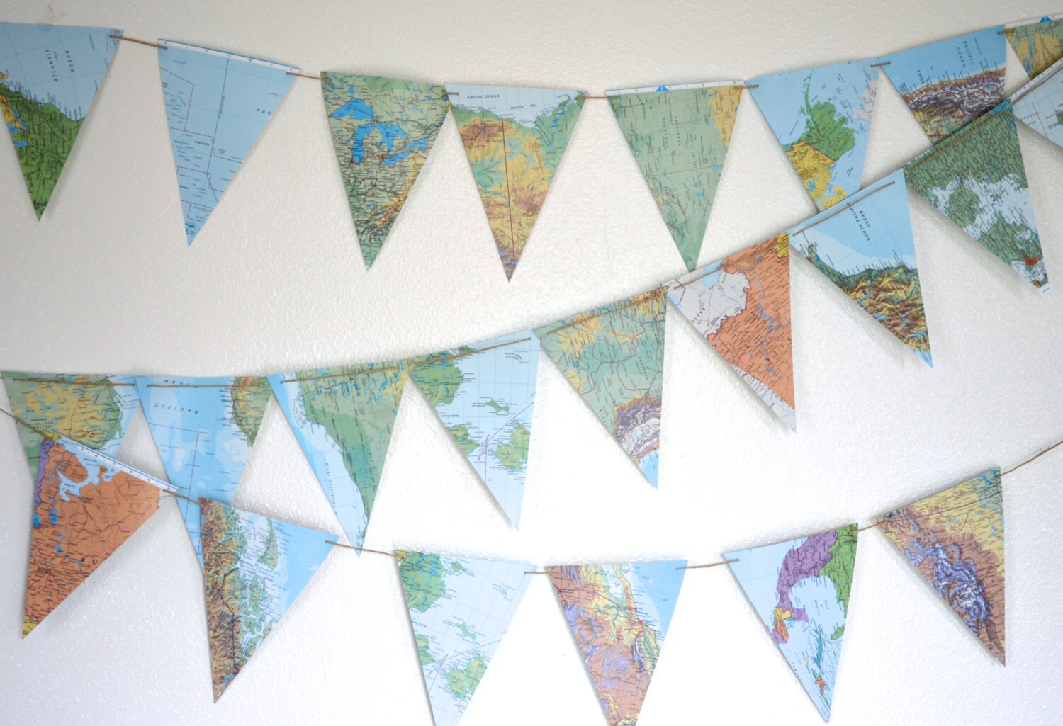 Large Vintage Map Triangle Garland 5 10 15 20 or 30 Feet - Etsy UK
