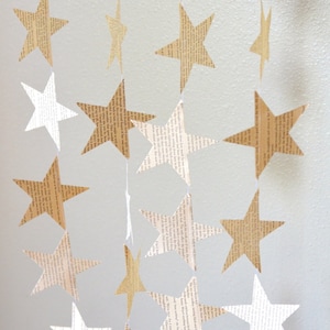 Vintage Book Paper Star Garland. Perfect for Wedding, Bridal Showers ...