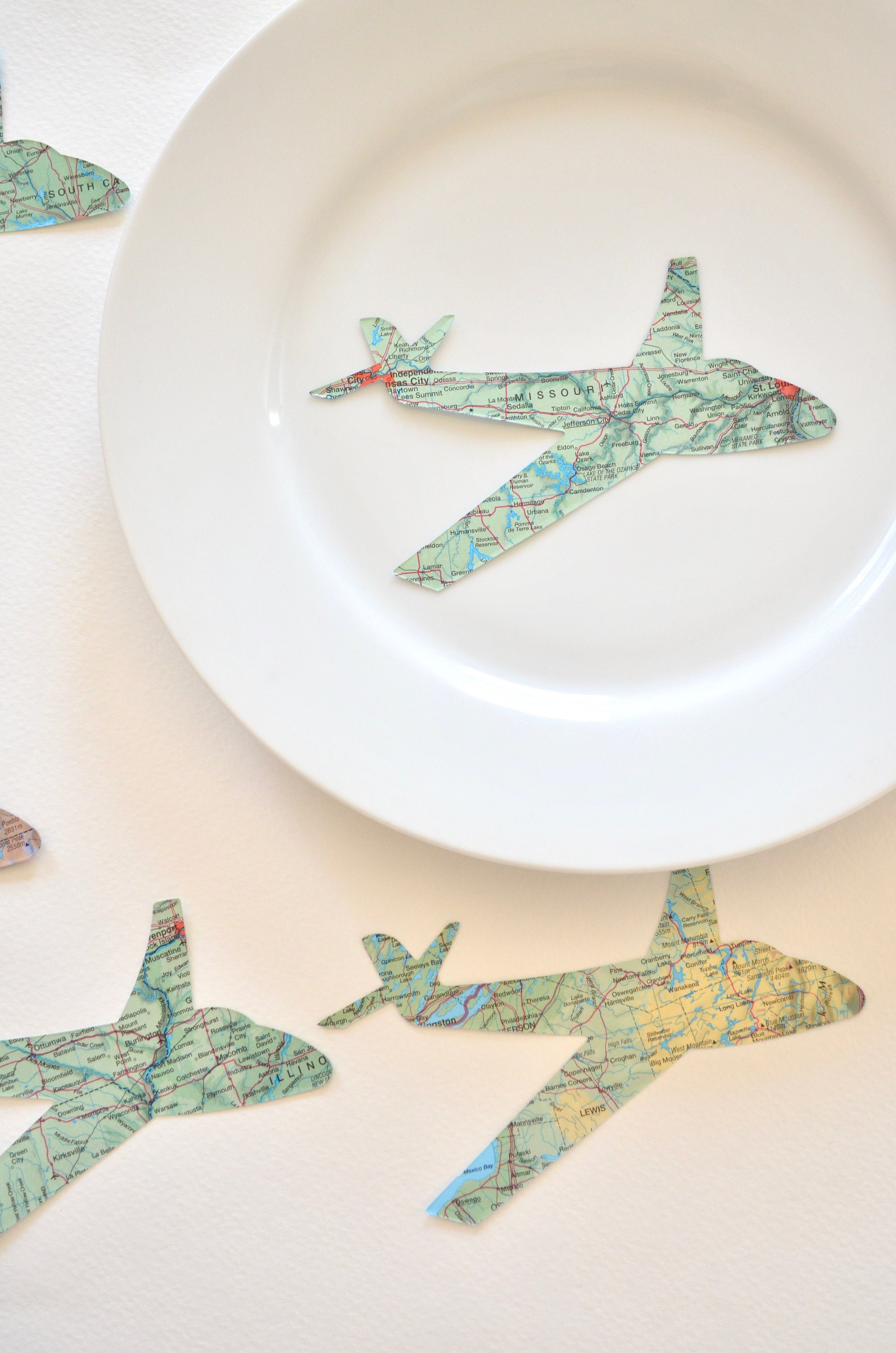 Vintage Map Paper Airplane Confetti: Travel Party Table Decor - Etsy