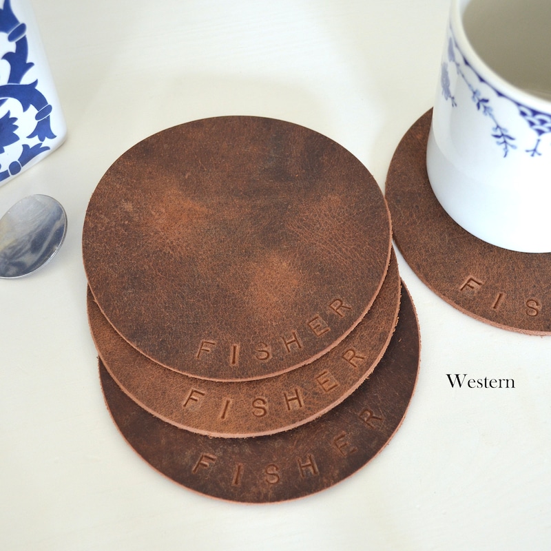 Leather of Leather Coaster - Etsy