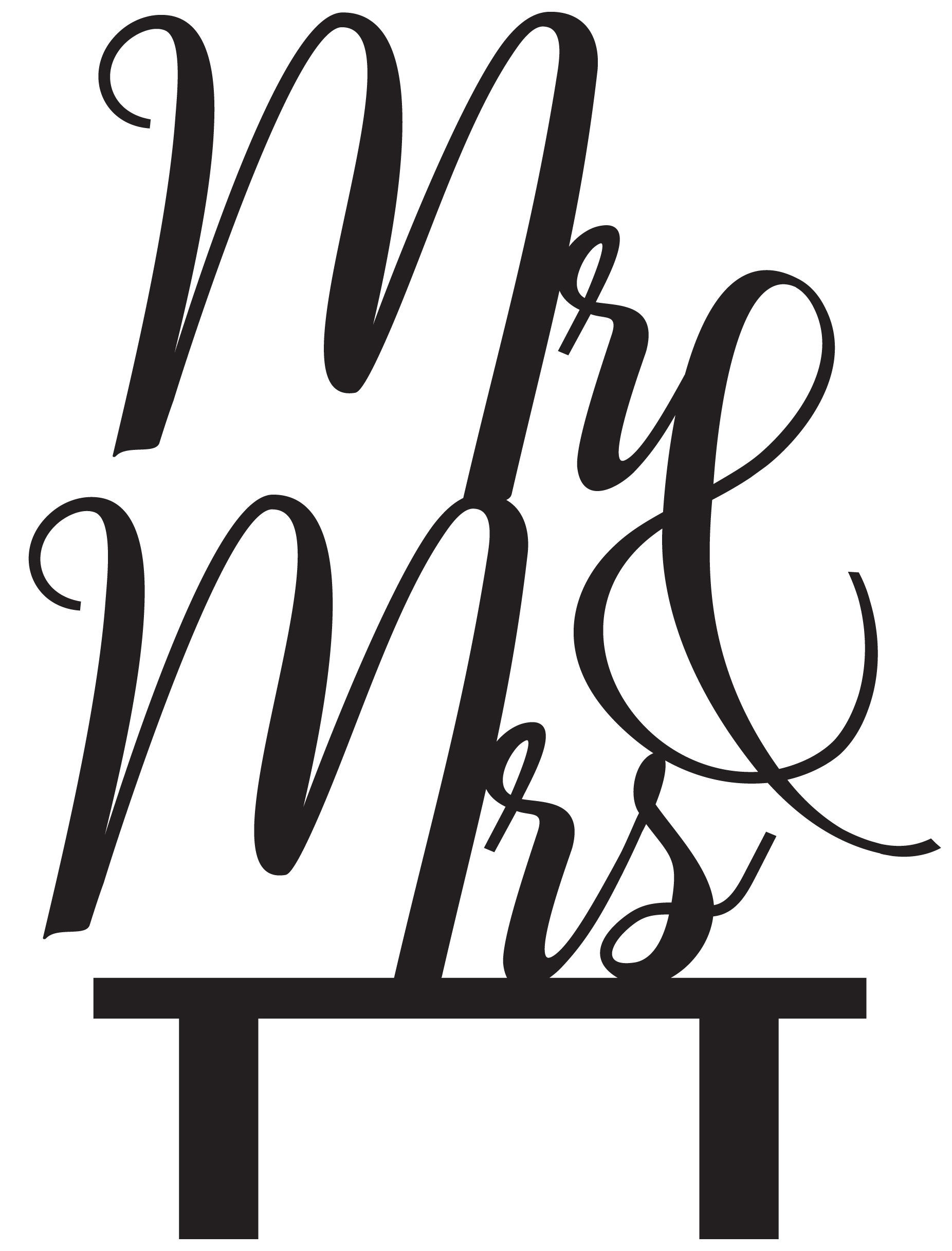 Digital Download Mr And Mrs Cake Topper Solid And Outline Etsy