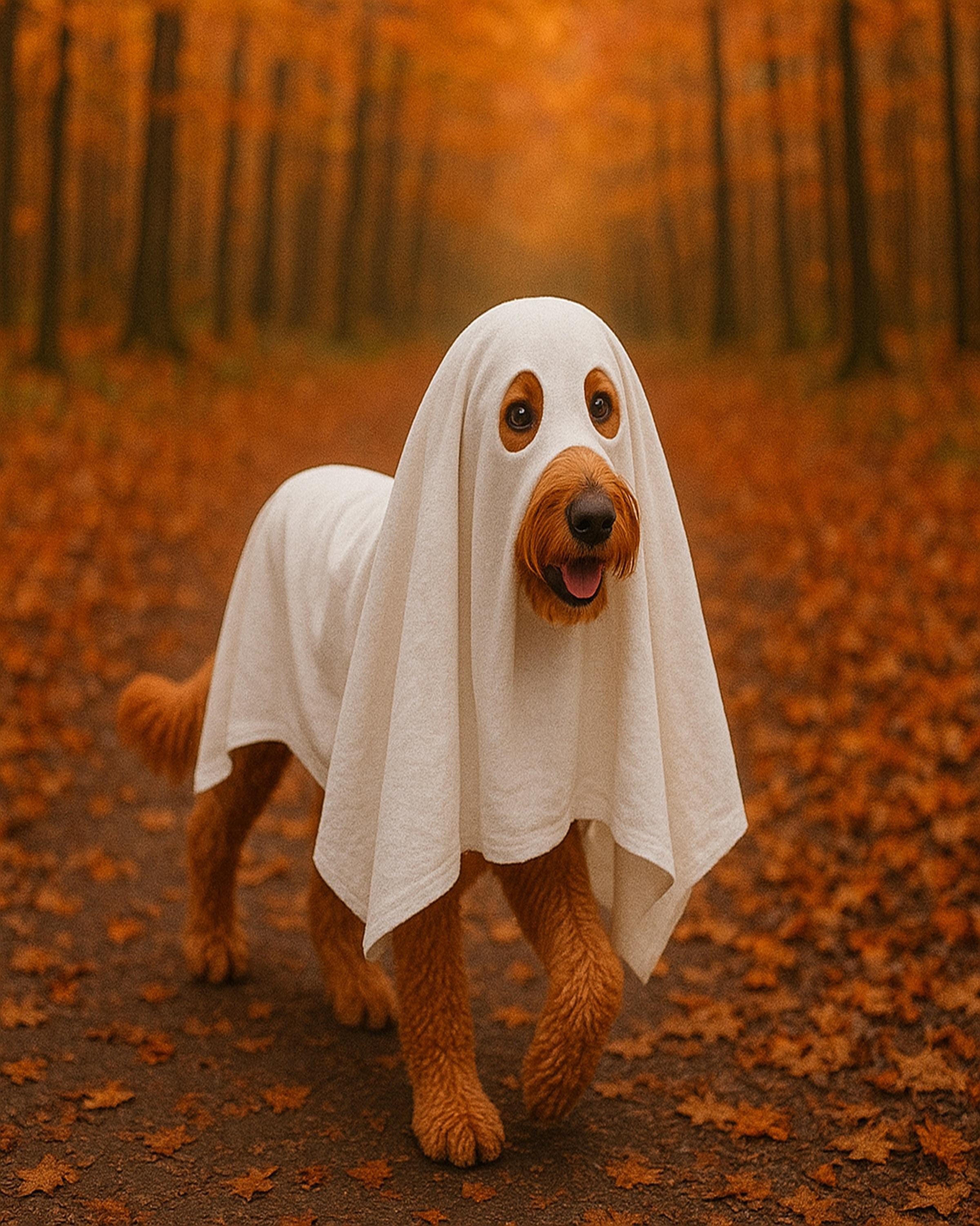 Goldendoodle Ghost Digital Download I Halloween Dog Wall Art Printable ...