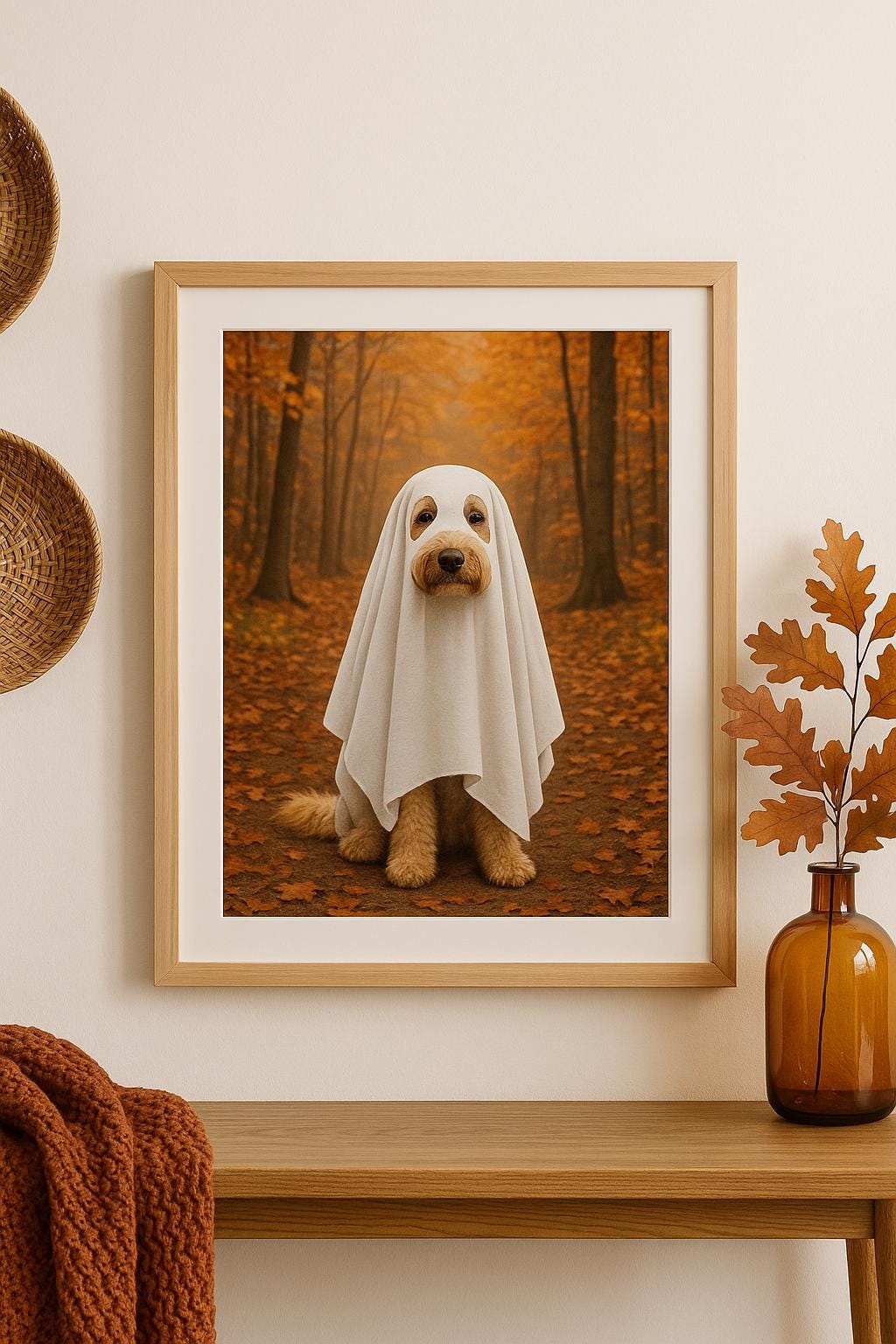 Goldendoodle Ghost Digital Download I Halloween Dog Wall Art Printable ...