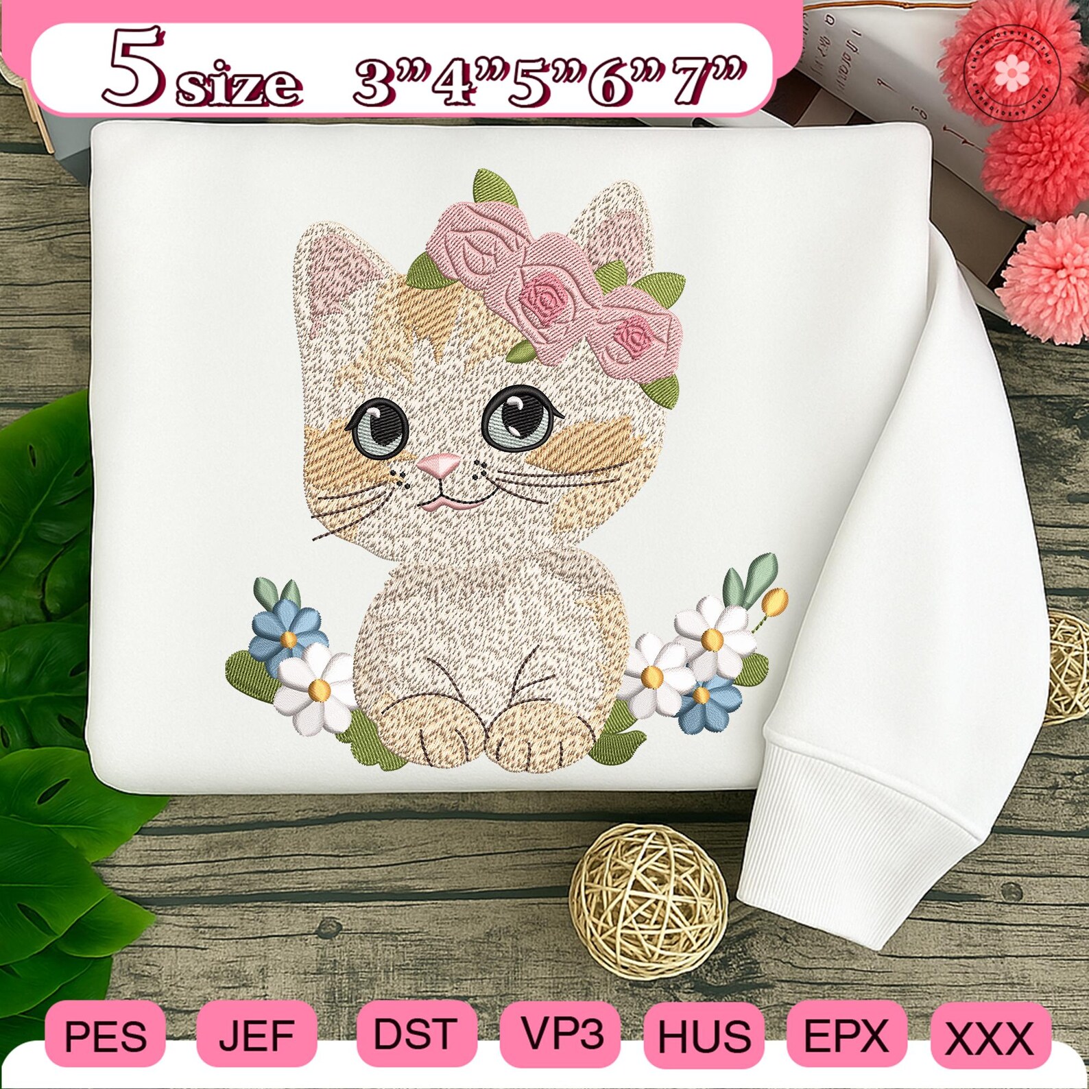 Floral Animals Embroidery Bundle, Cute Animal Embroidery File, Nature ...